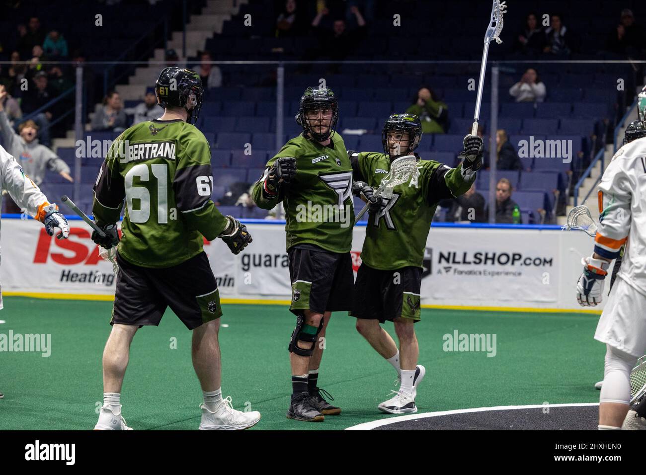 12. März 2022: Rochester Knighthawks Stürmer Curtis Knight (9) und ...