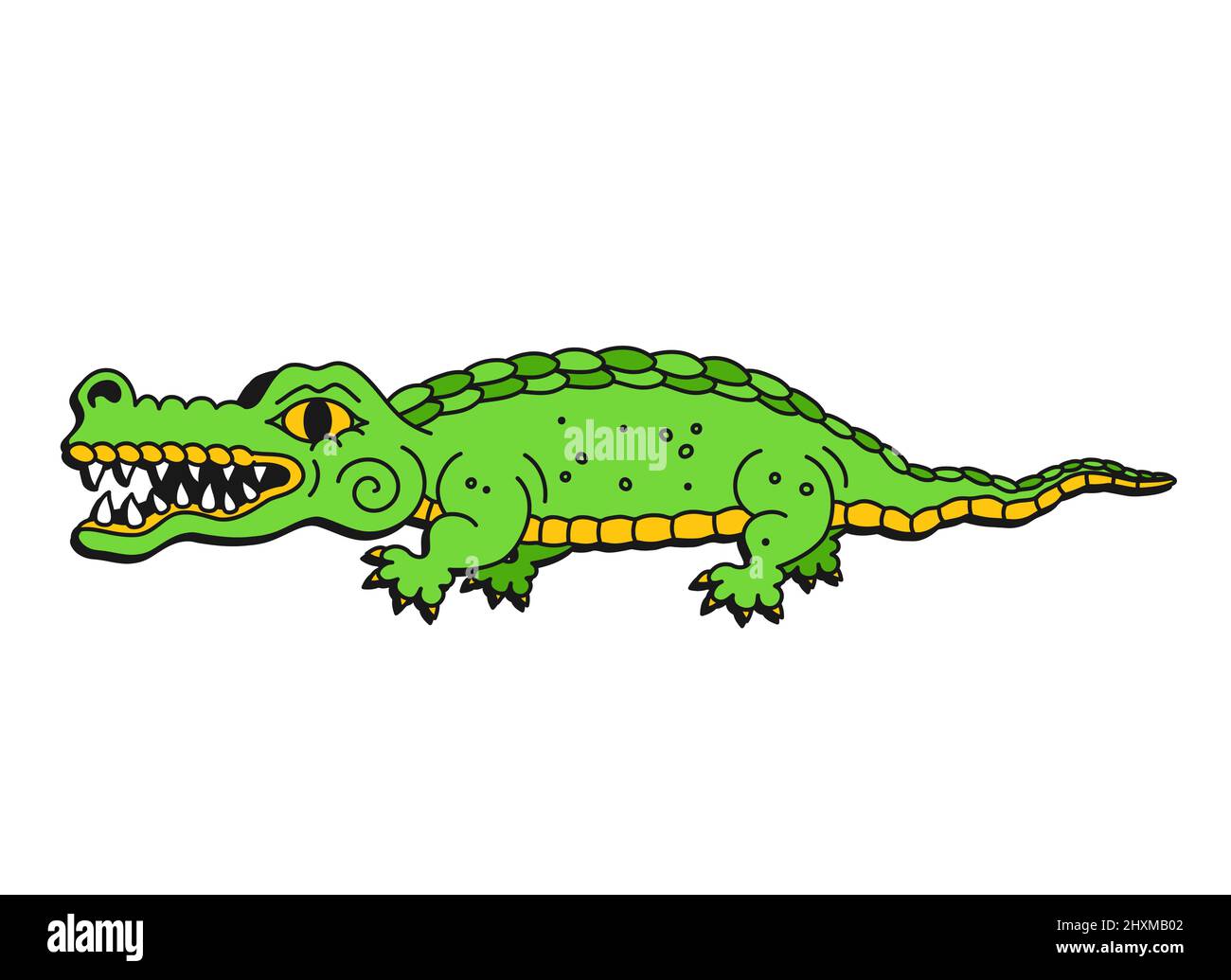 Krokodil Linie Illustration.Vector Cartoon Grafik Illustration Tapete ...