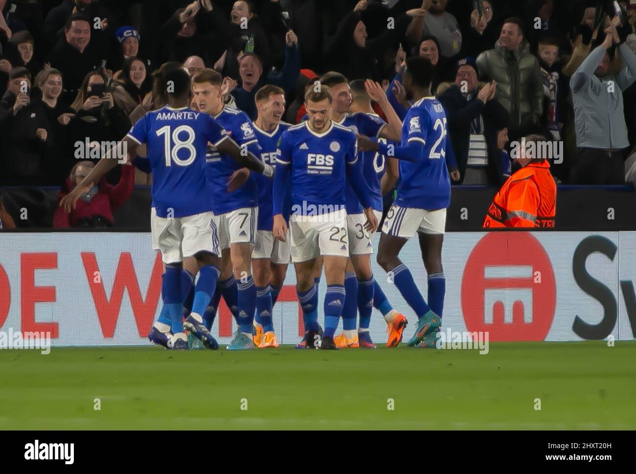 Célébriation Tor Marc Albrighton vom FC Leicester während der UEFA ...