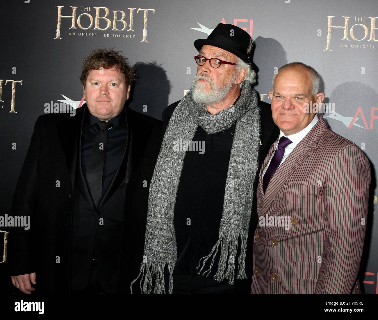 Stephen Hunter, John Callen und Mark Hadlow bei der Premiere von „The ...