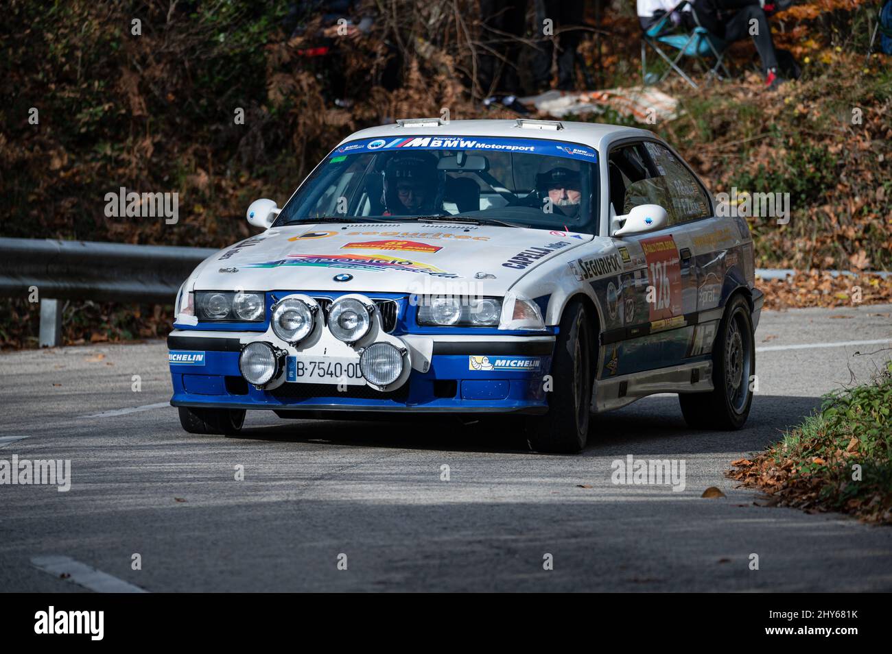 Jahrgang 69. Ausgabe der Costa Brava Rallye BMW E36 M3 auf einer ...