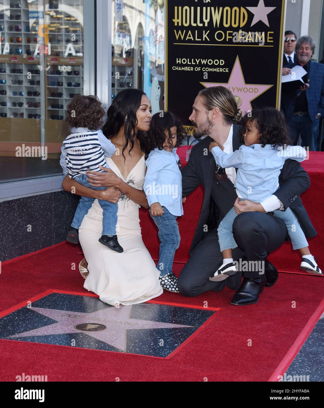 Zoe Saldana, Zen Perego-Saldana, Marco Perego-Saldana, Bowie Perego ...