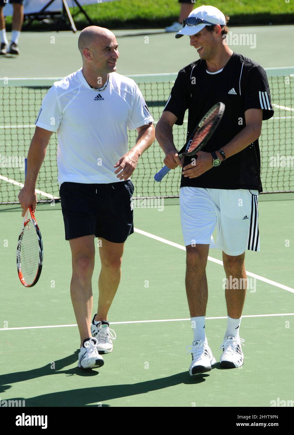 Andre Agassi und Mike Bryan beim All-Star Tennis Smash der Bryan ...