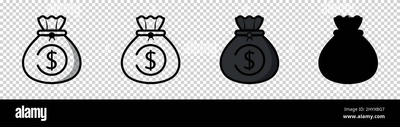 Geldbeutel Symbol Symbole - Verschiedene Vektor-Illustrationen Isoliert ...