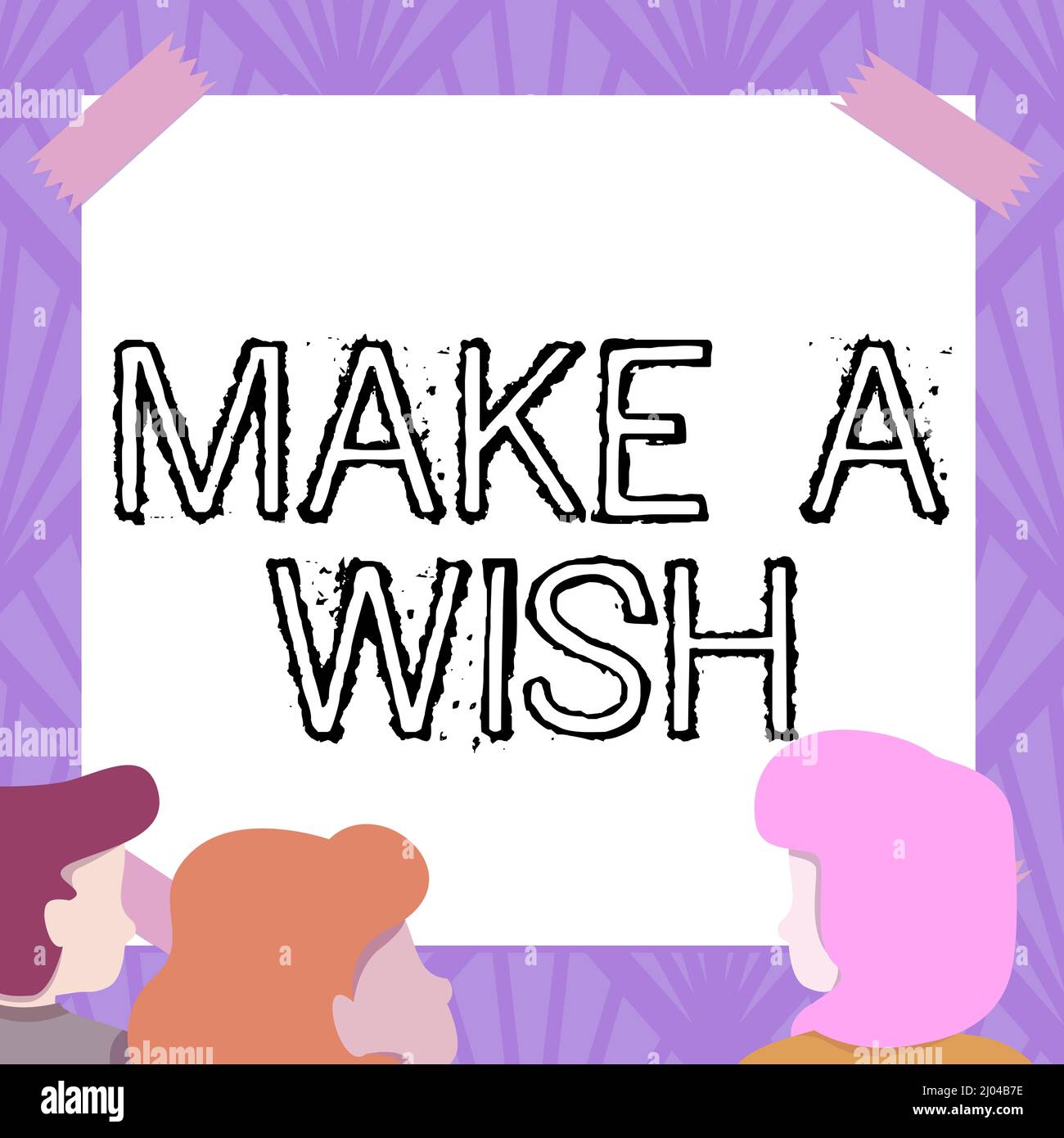 Textzeichen mit dem Symbol „Wunsch stellen“. Konzeptionelles Foto, um ...
