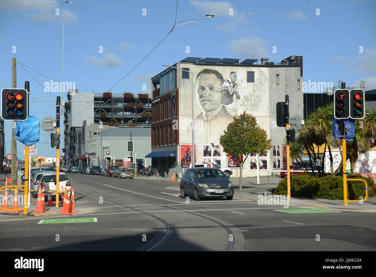 CHRISTCHURCH, NEUSEELAND, 24. FEBRUAR 2022: Ein innerstädtischer Block erhält ein neues Aussehen ...