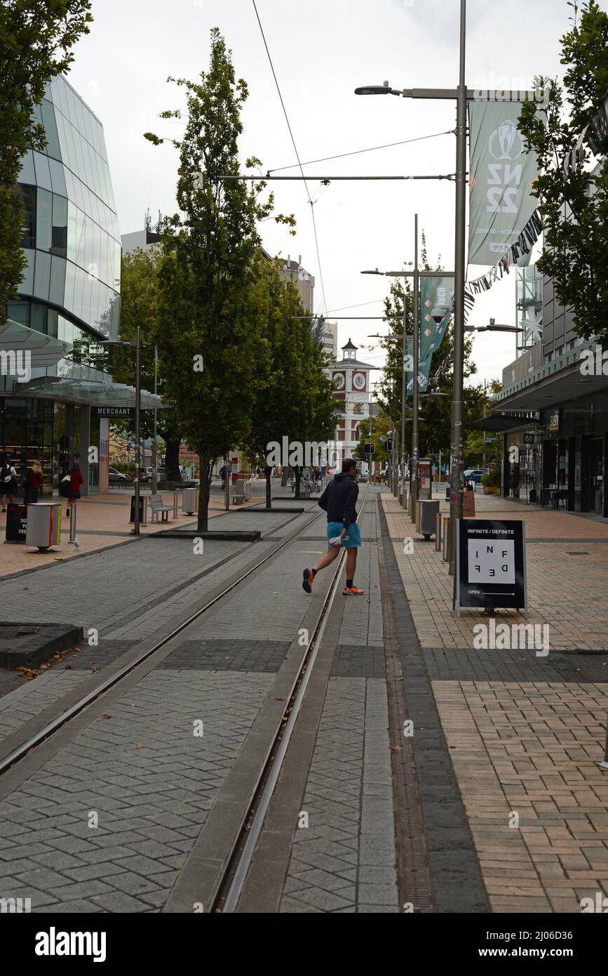 CHRISTCHURCH, NEUSEELAND, 24. FEBRUAR 2022: Ein innerstädtischer Block erhält ein neues Aussehen ...