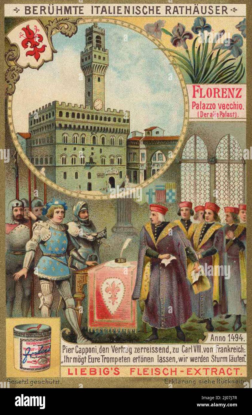 Serie berühmte italienische Rathäuser, Italien, Florenz, Palazzo ...