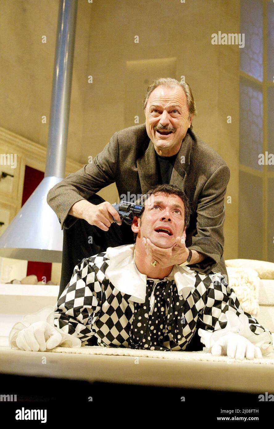 (Top) Peter Bowles (Andrew Wyke), Grey O'Brien (Milo Tindle) in SLEUTH ...