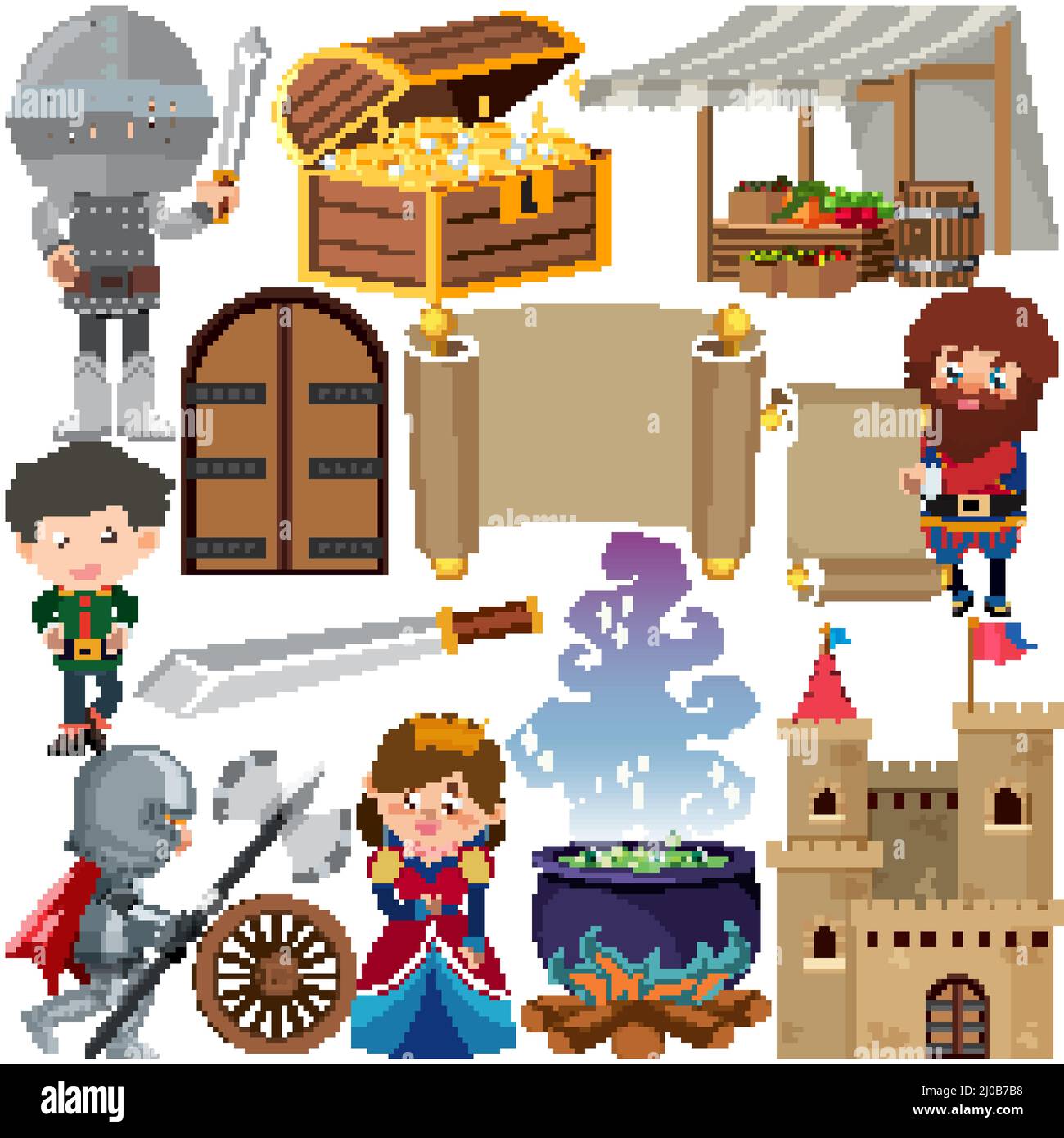 Mittelalterliche historische figuren Stock-Vektorgrafiken kaufen - Seite 2 - Alamy