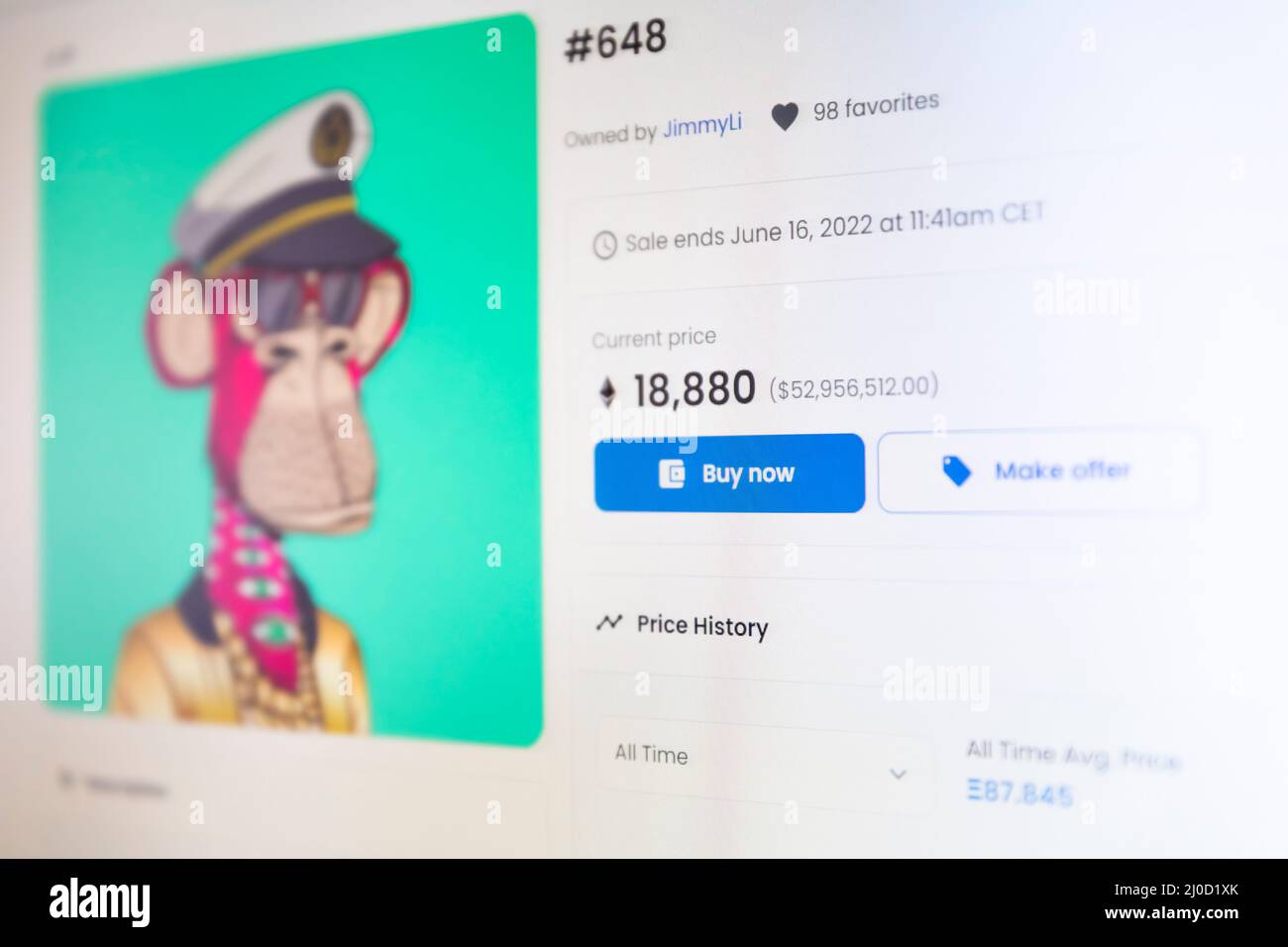 Gelangweilter affe nft -Fotos und -Bildmaterial in hoher Auflösung – Alamy