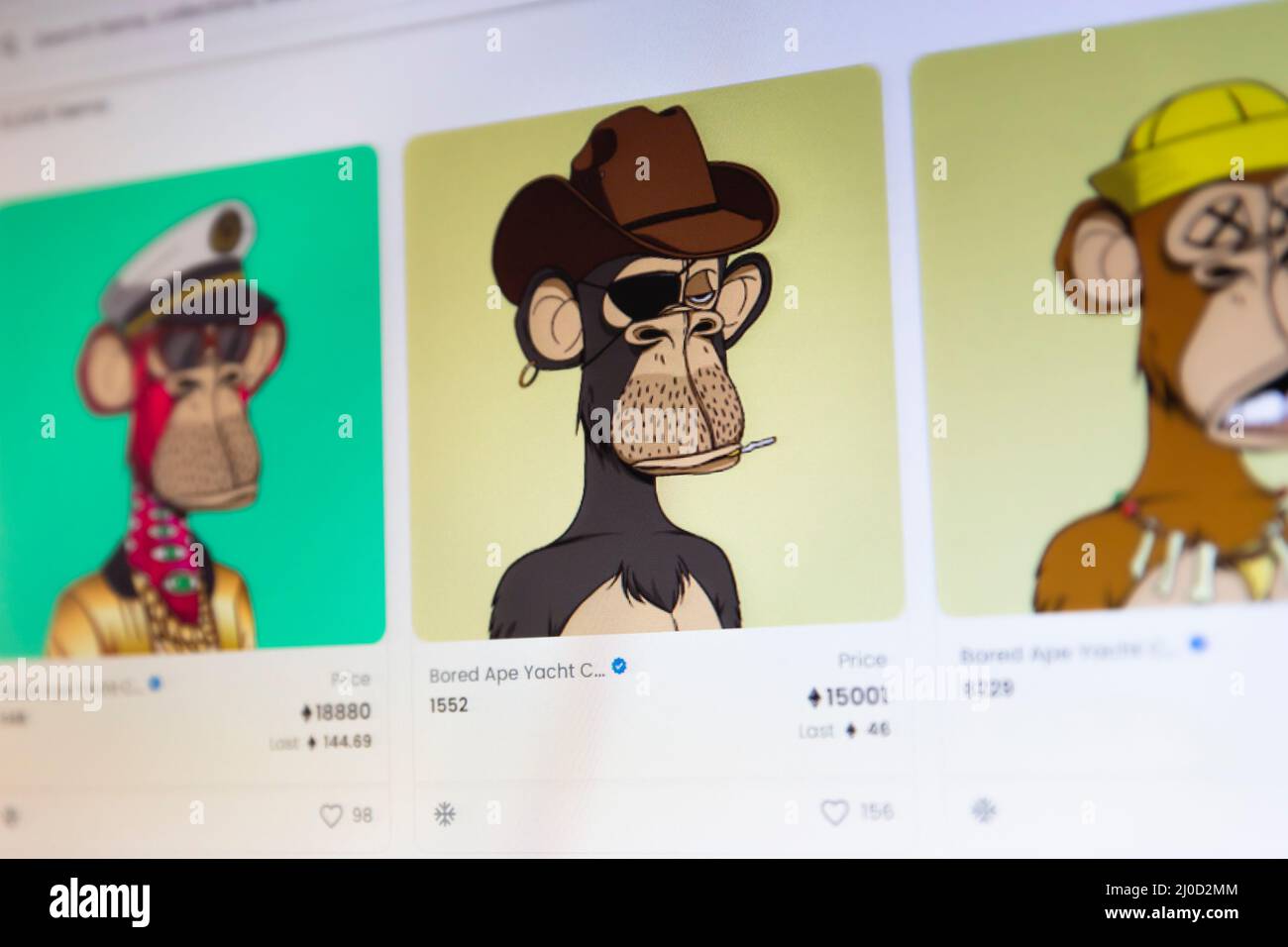 Belgrad, Serbien - 18. März 2022: Der Bored Ape Yacht Club NFT (BAYC ...