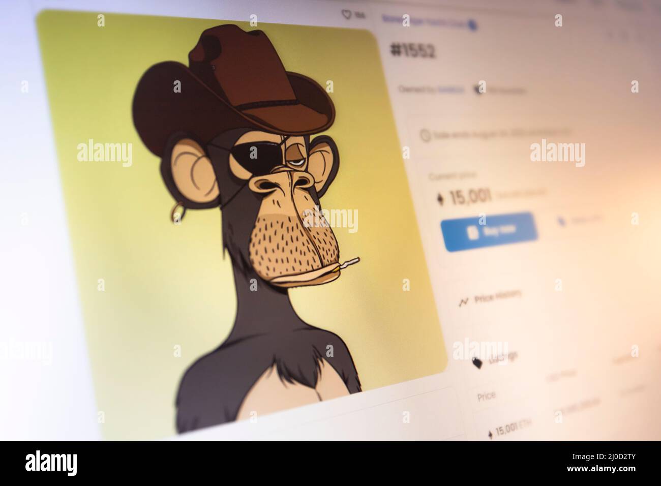 Belgrad, Serbien - 18. März 2022: Der Bored Ape Yacht Club NFT (BAYC ...