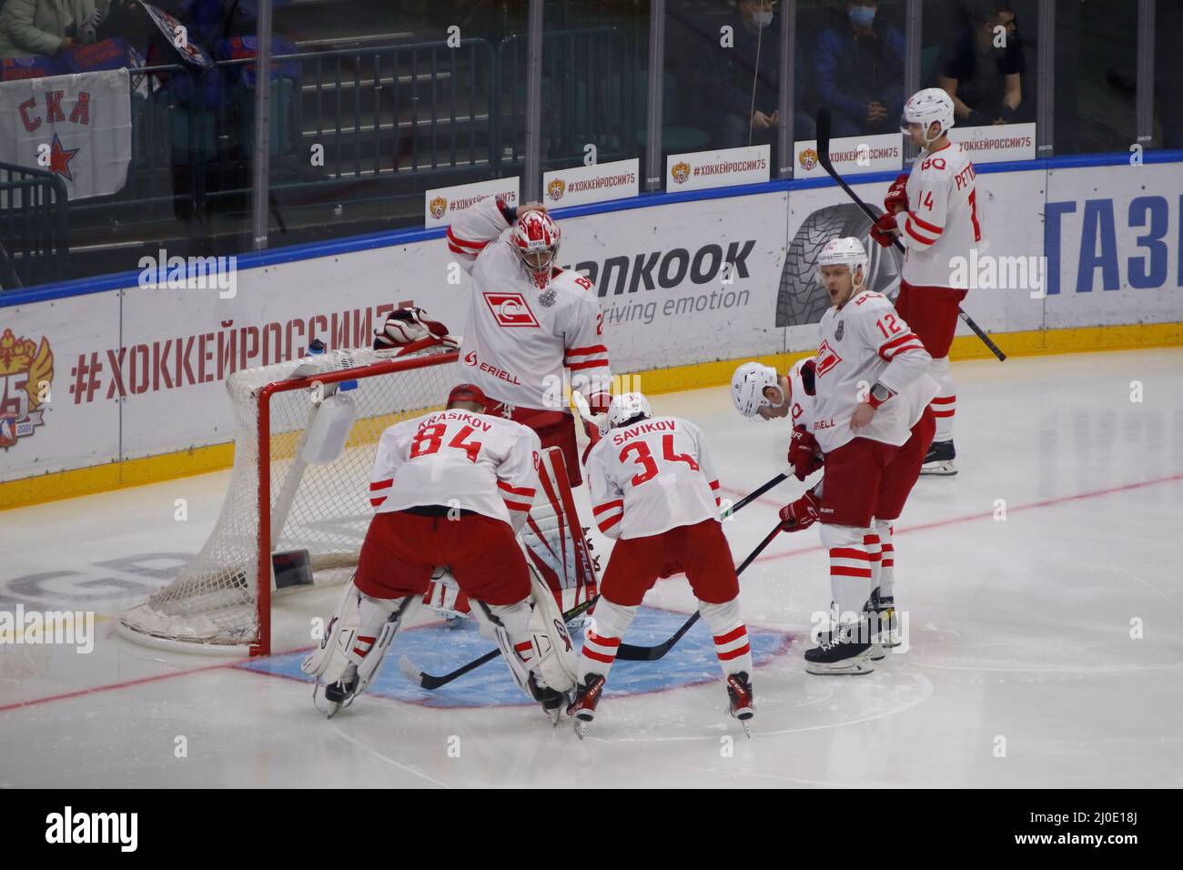 Sankt Petersburg, Russland - 18. März 2022: Hockey, KHL 2021-22 ...