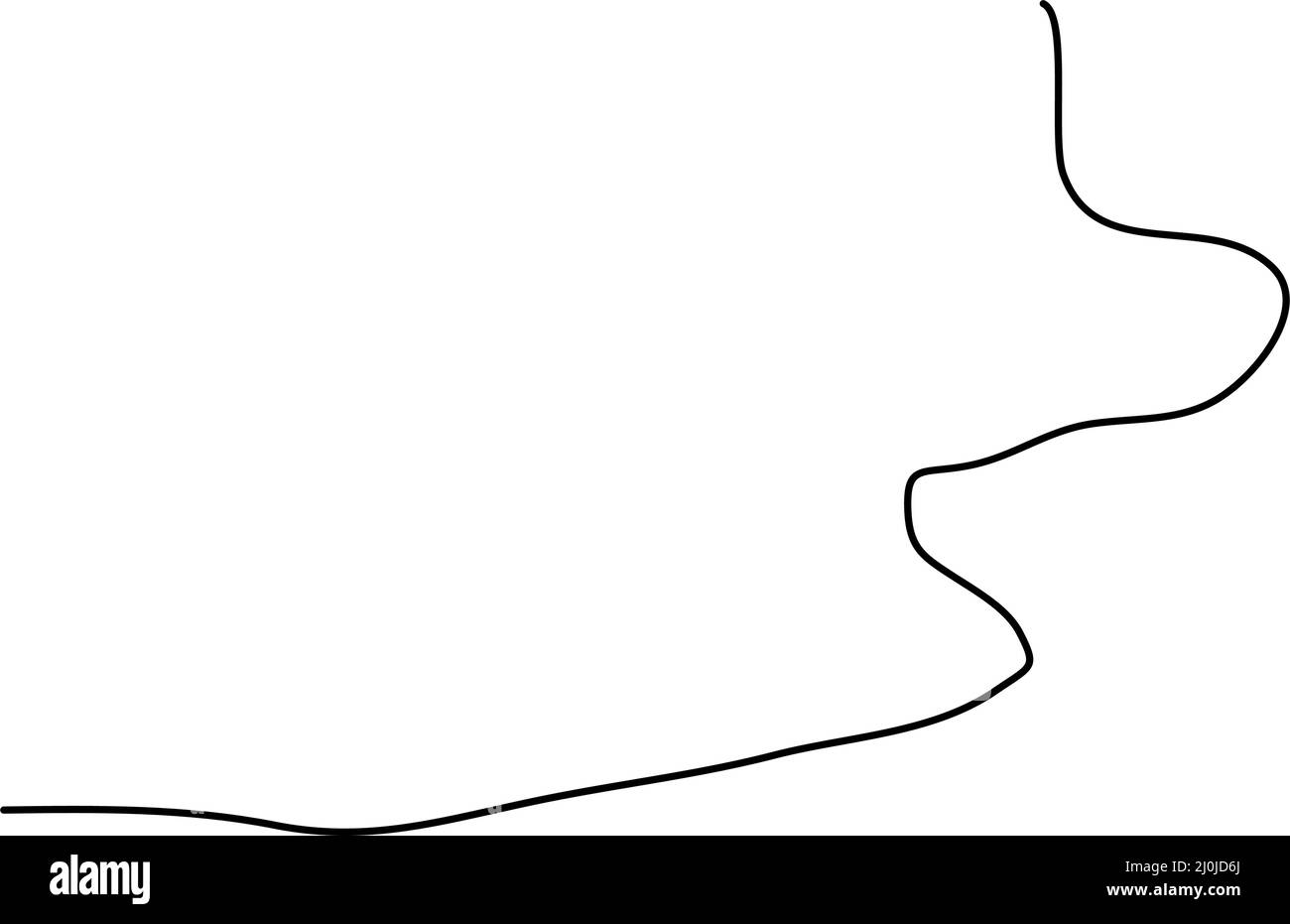 Zufällige Wicklung, gewundene Linie. Winkige, gewellte, geschwungene ...