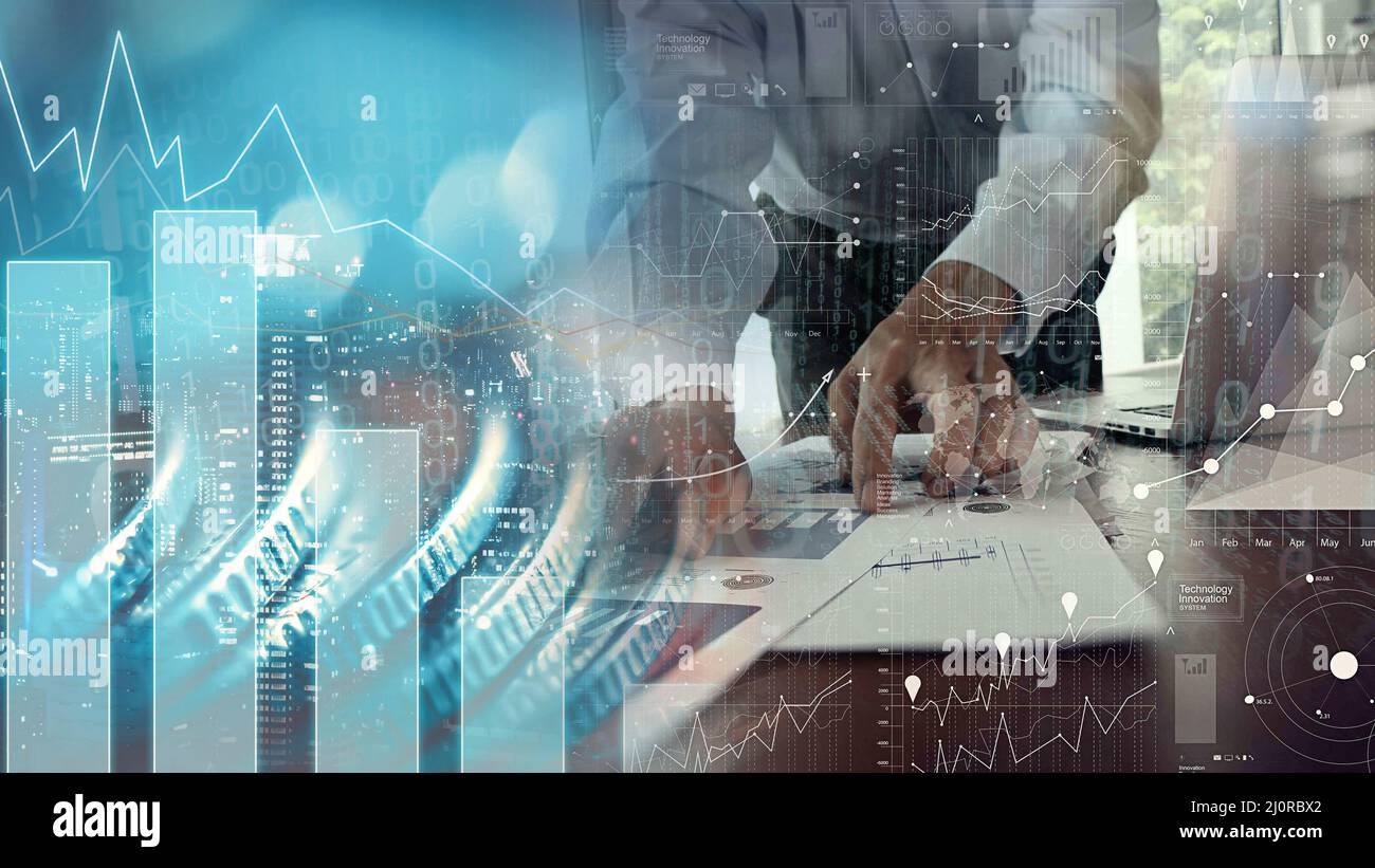 Unternehmen, die Analysen mit Big-Data-Flow, Diagrammen ...