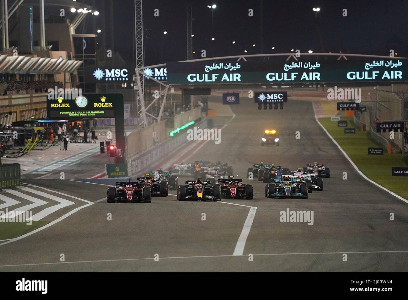 20.. März 2022, Bahrain International Circuit, Sakhir, Formel 1 in Bahrain 2022, im Bild Start ...