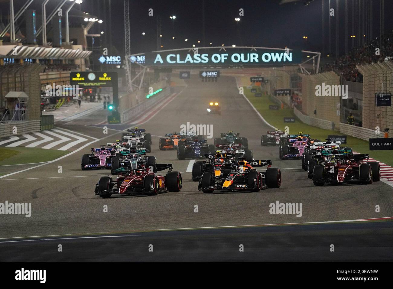 20.. März 2022, Bahrain International Circuit, Sakhir, Formel 1 in Bahrain 2022, im Bild Start ...