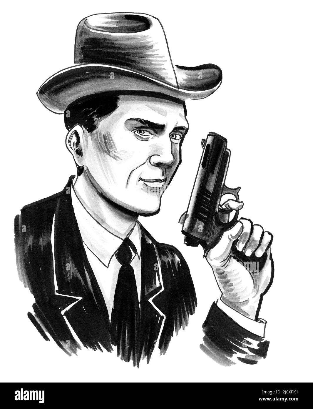 Cartoon figur clipart gangster Schwarzweiß-Stockfotos und -bilder - Alamy