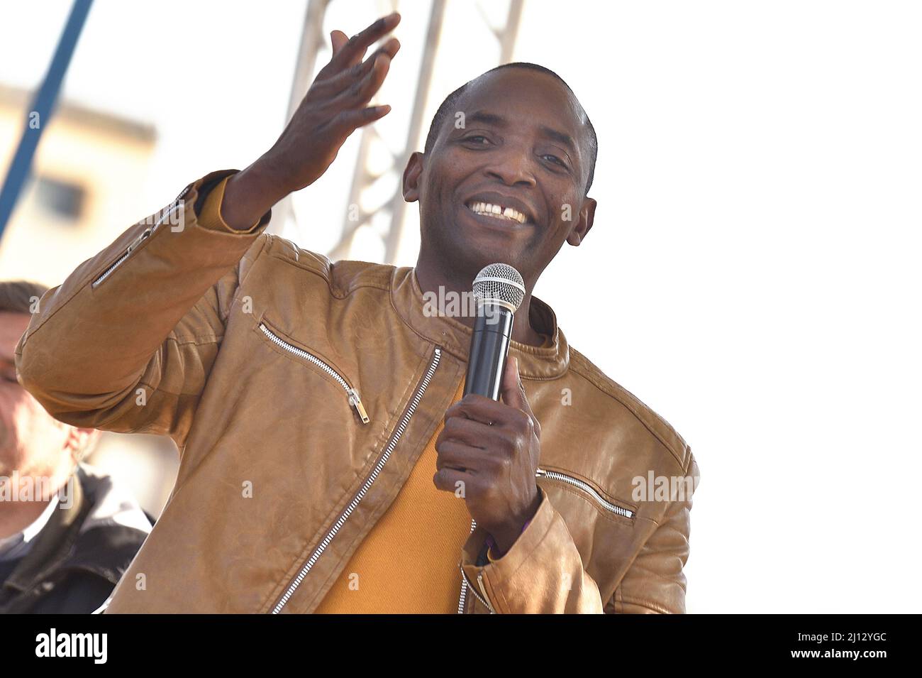 Der Gewerkschafter und Arbeiteraktivist Aboubakar Soumahoro nimmt an ...