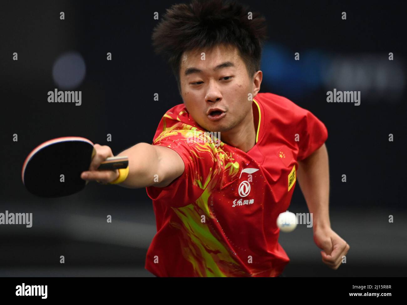 Doha, Katar. 22. März 2022. Zhao Zihao aus China tritt beim WTT ...