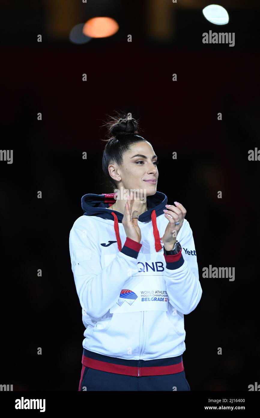 Ivana Vuelta Spanovic bei der Siegerehrung der Goldmedaille bei der ...