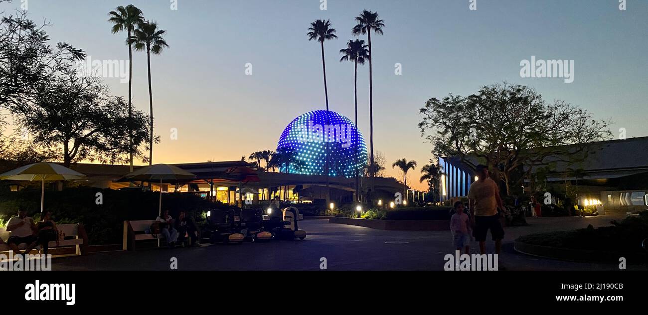 Panoramablick auf EPCOT ist ein Themenpark im Walt Disney World Resort ...