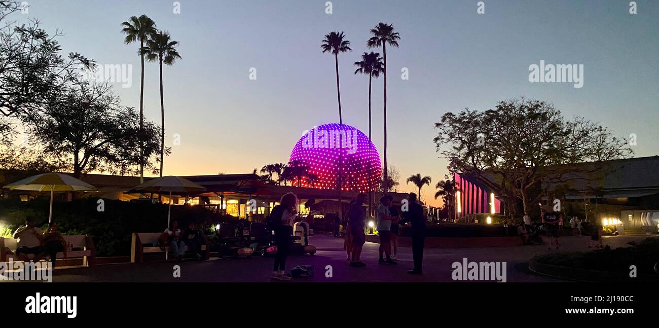 Panoramablick auf EPCOT ist ein Themenpark im Walt Disney World Resort ...