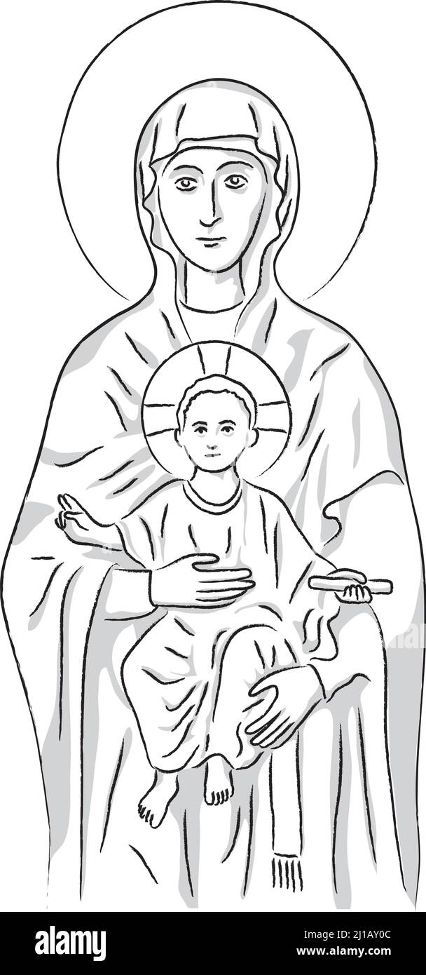 Mutter maria mit sohn jesus Stock-Vektorgrafiken kaufen - Alamy