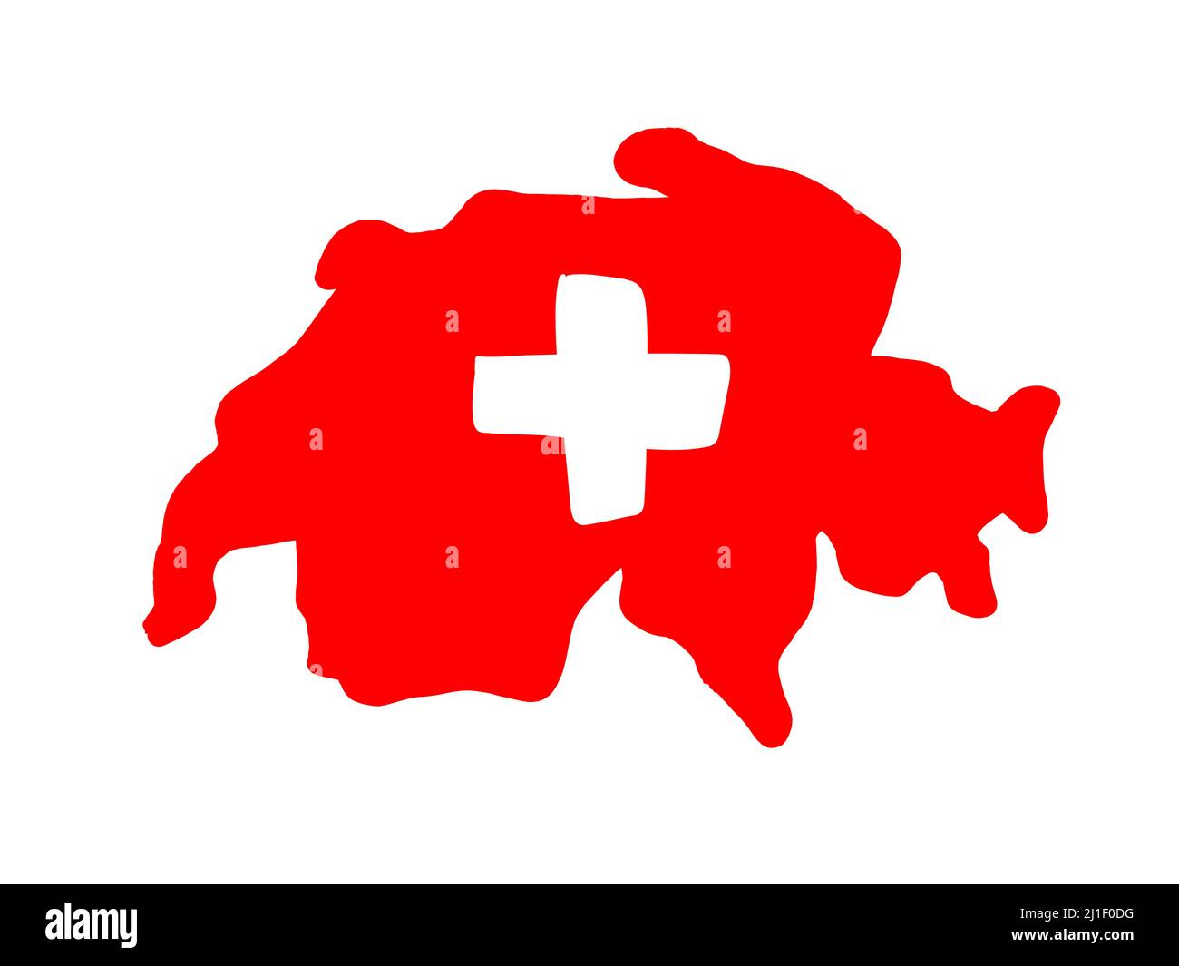 Schweiz Karte mit Nationalflaggenfarben. Niedliche einfache ...