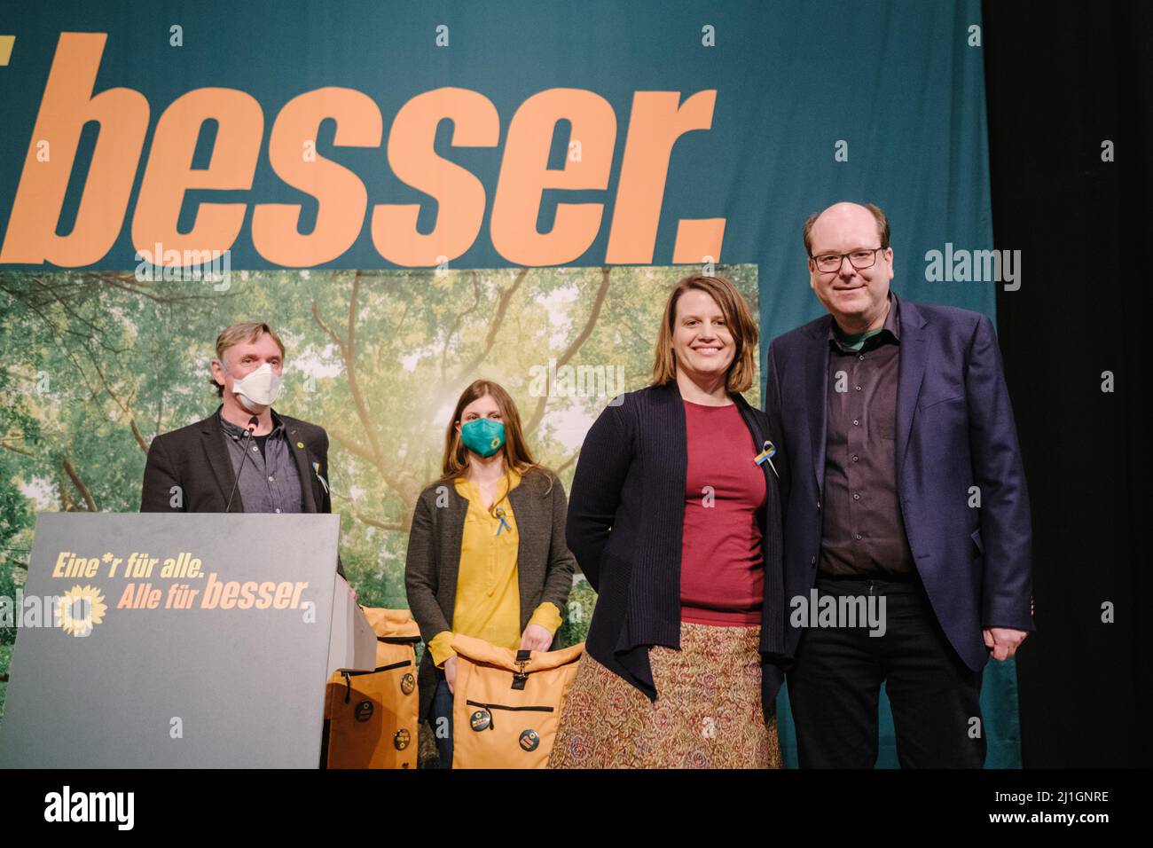 Hameln, Deutschland. 25. März 2022. Die Spitzenkandidaten von Bündnis ...