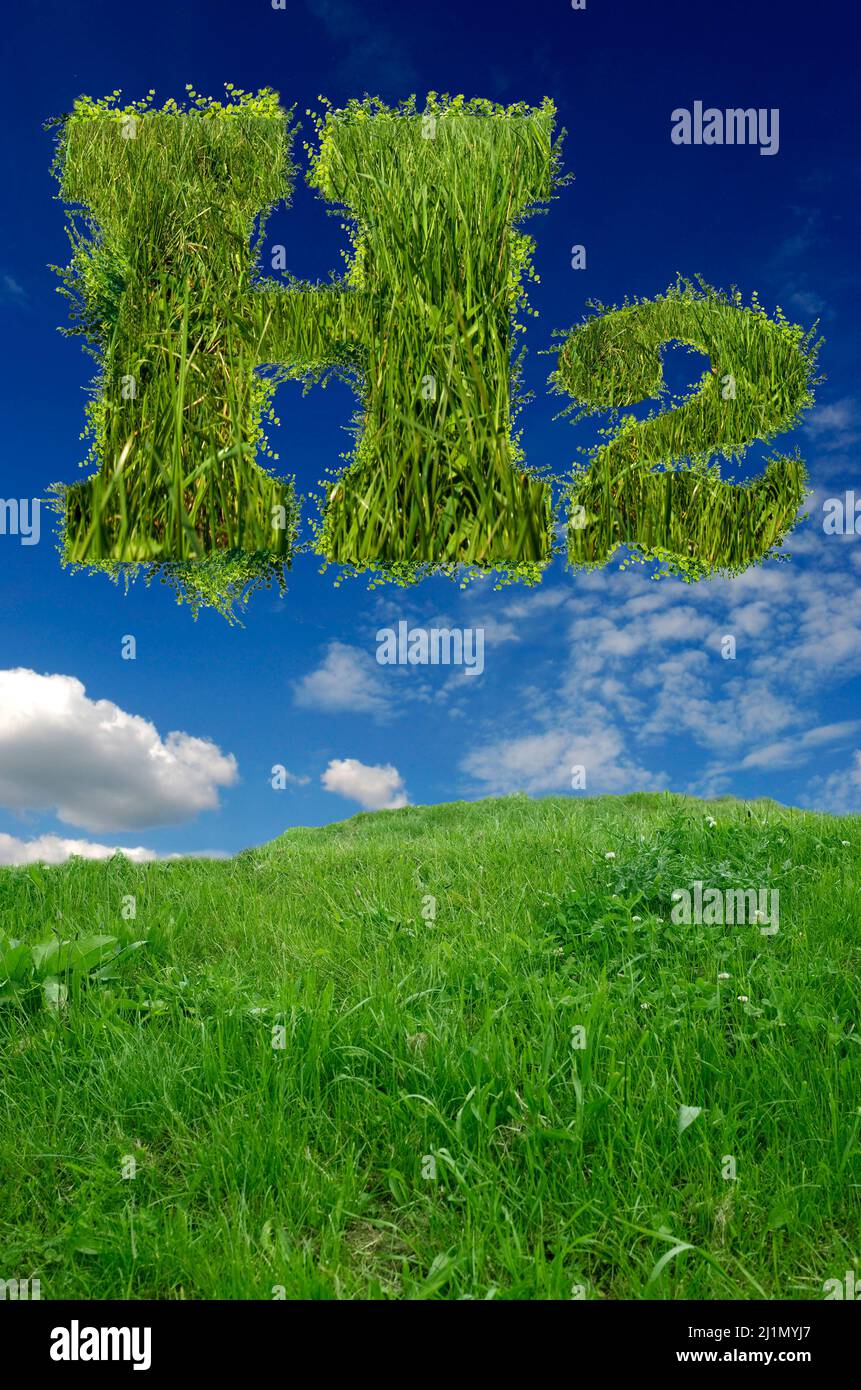 Konzept für die chemische Formel Wasserstoff H2 Stockfotografie - Alamy