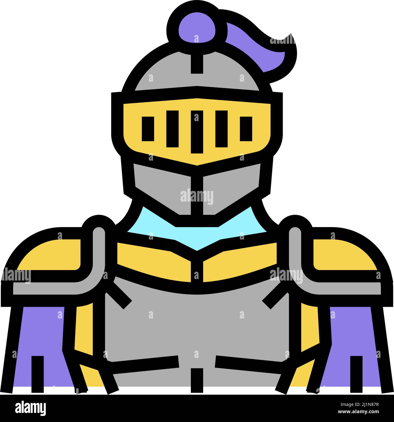 ritter Märchen Farbe Symbol Vektor Illustration Stock-Vektorgrafik - Alamy