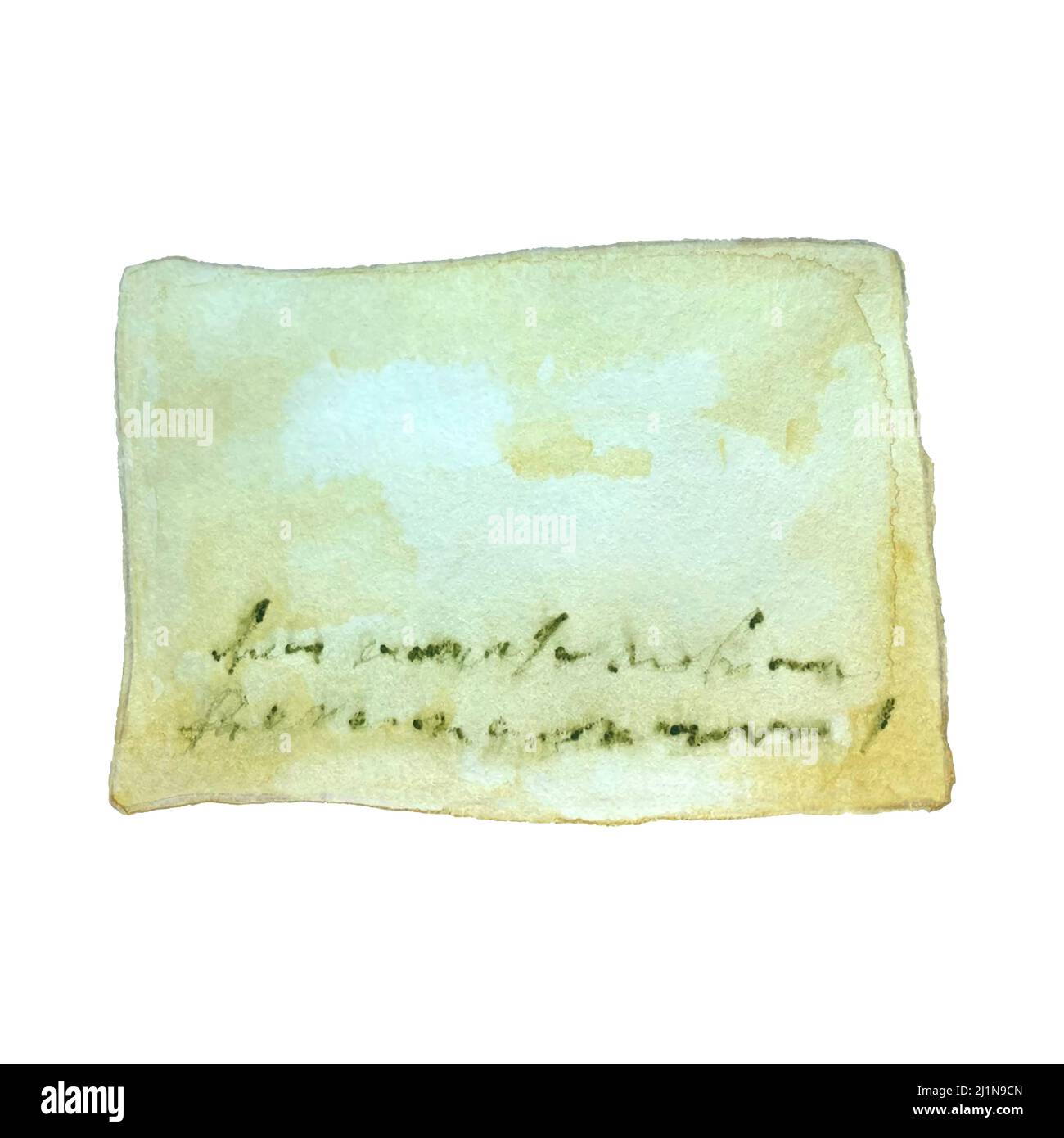 Altes Papier mit Text, Aquarell Vintage Tag Etikettenpapier, für ...