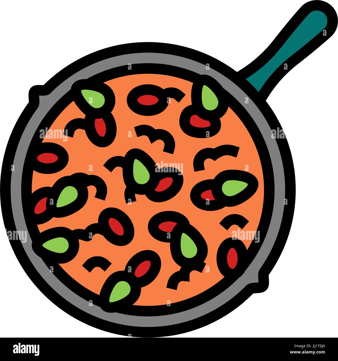Abbildung des Symbols für Chili con Carne-Farben Stock-Vektorgrafik - Alamy