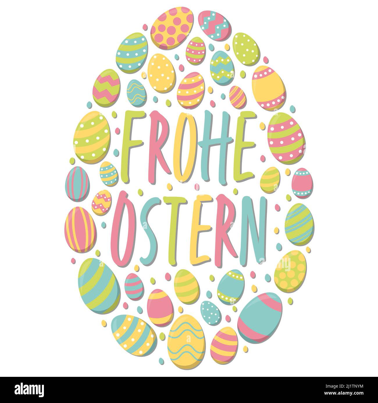 eps-Vektor-Illustration von bemalten ostereiern mit verschiedenen ...