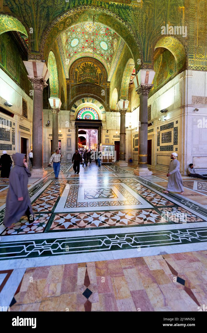 Syrien. Damaskus. Der Eingang der Umayyad Moschee (große Moschee von ...