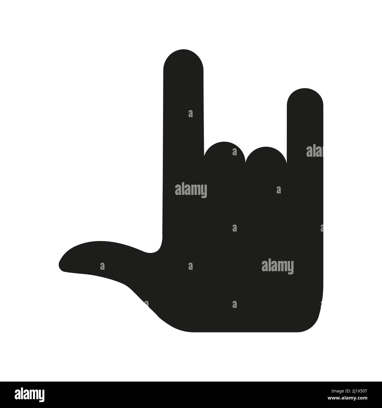 Rock and Roll Finger Linie Symbol. Schwermetallschild. Hörner Geste ...