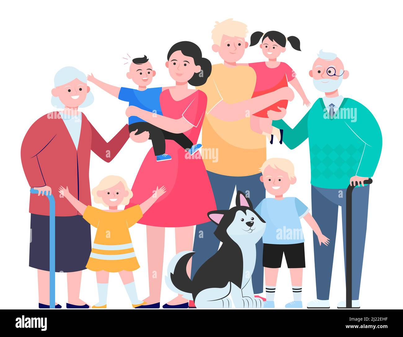 Vater mutter sohn hund Stock-Vektorgrafiken kaufen - Alamy