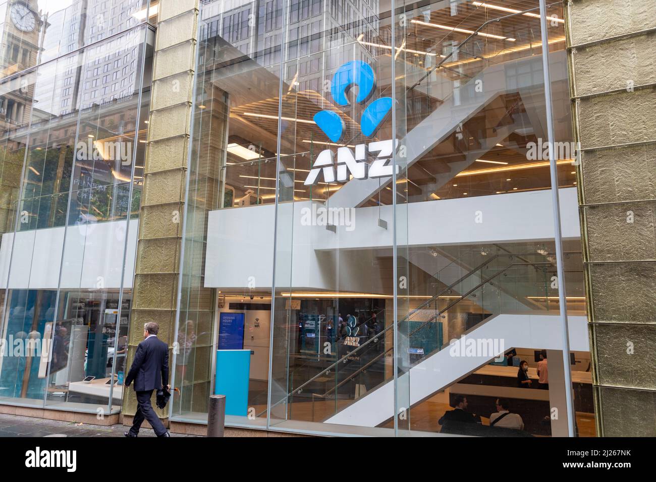 Australische Bank, Zweigstelle der ANZ-Bank in Martin Place Sydney mit ...