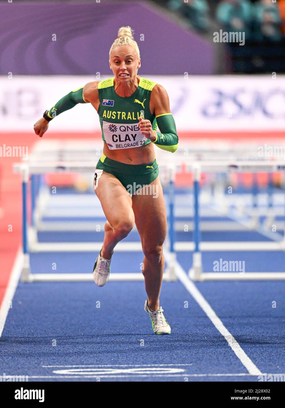 Liz Clay nimmt an den Hallenweltmeisterschaften 2022 in Belgrad an den ...