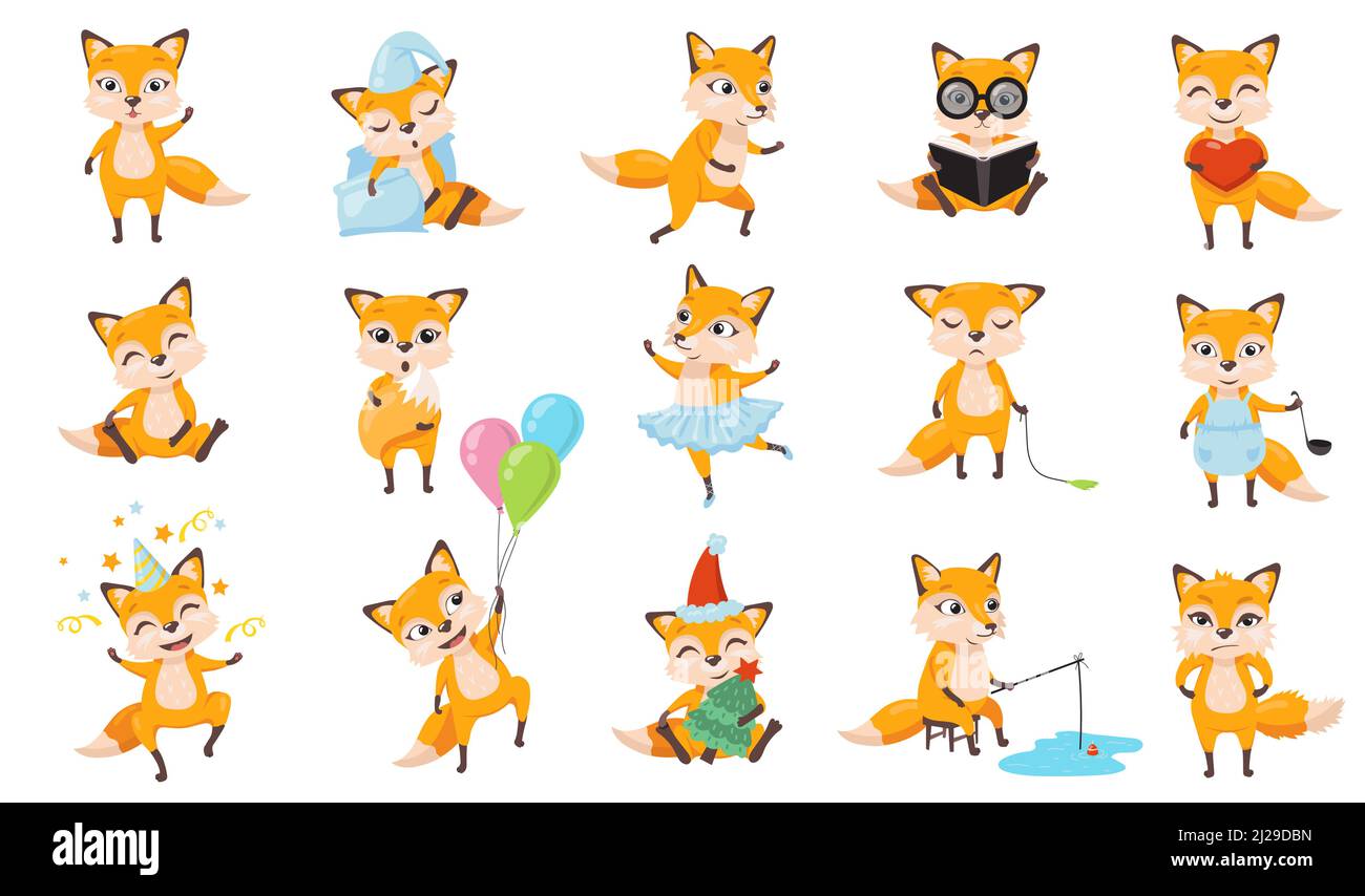 Rotfuchs schlafender Stock-Vektorgrafiken kaufen - Alamy