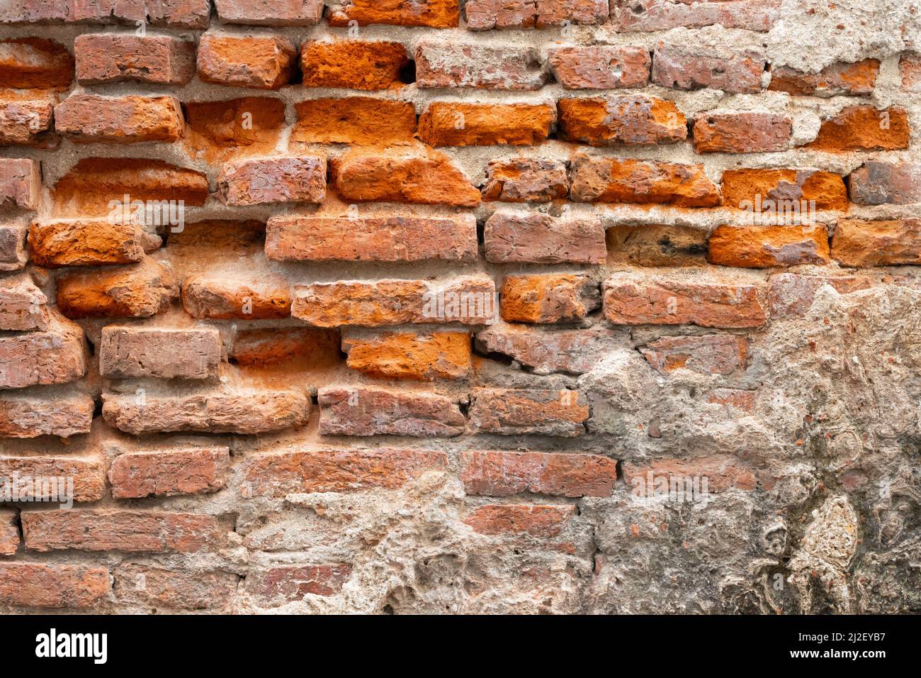 Rote Backstein Block Wand Textur alten Hintergrund alten verwitterten ...