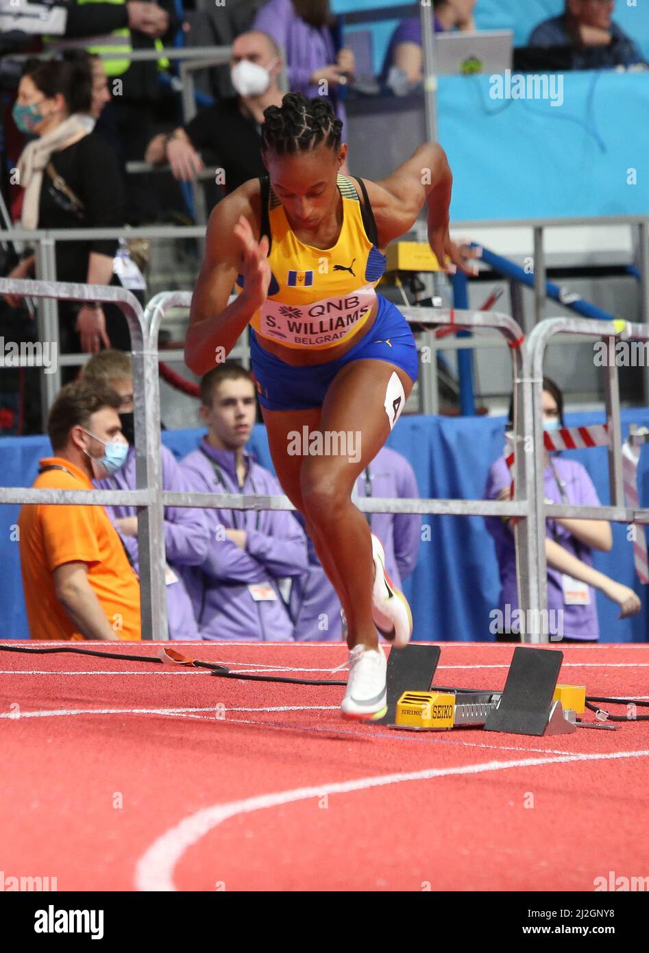 Sada WILLIAMS aus Barbados heizt 400m Frauen während der Leichtathletik ...