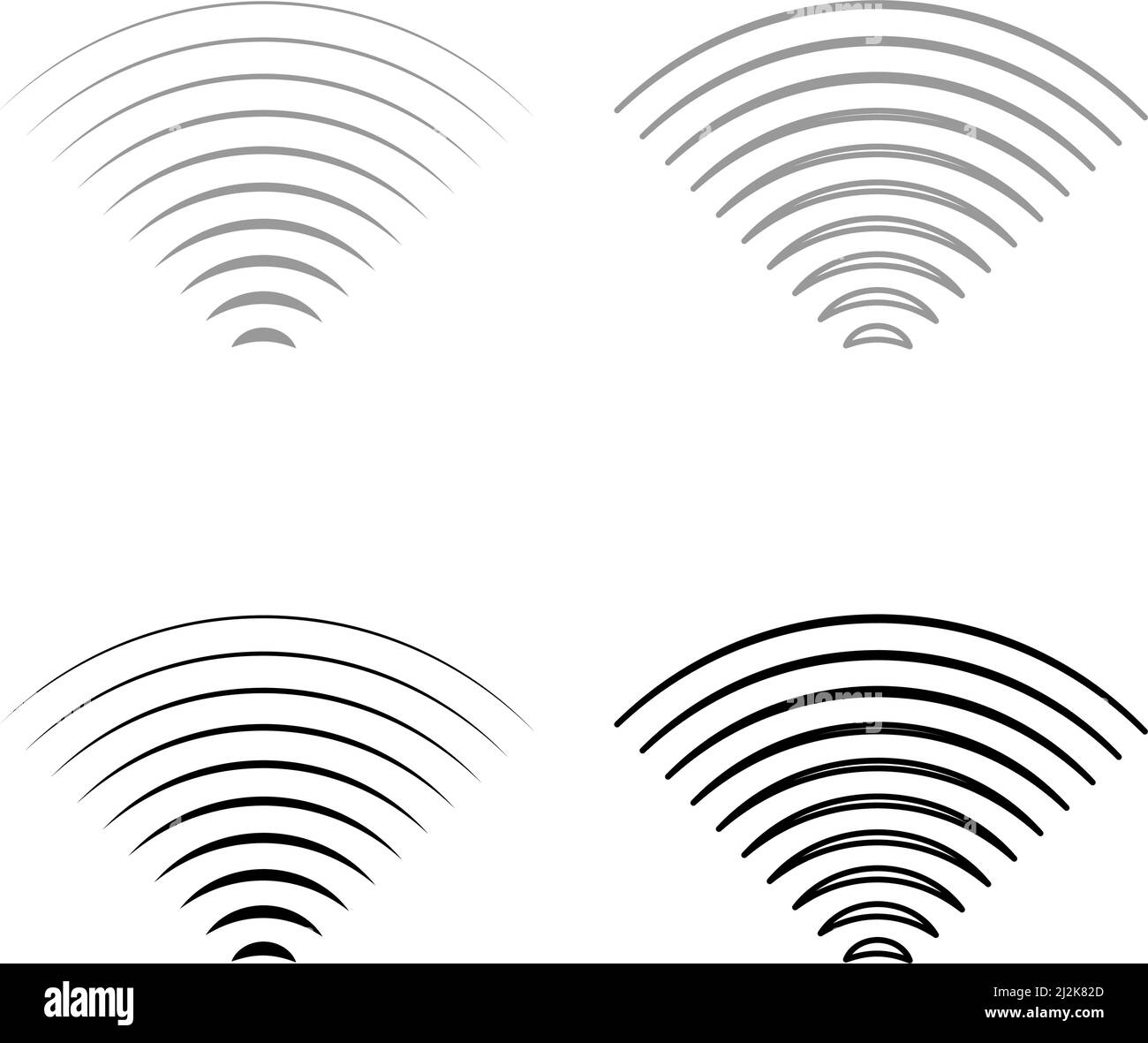 Funkwellen-Wireless-Set Symbol grau schwarz Farbe Vektor Illustration ...
