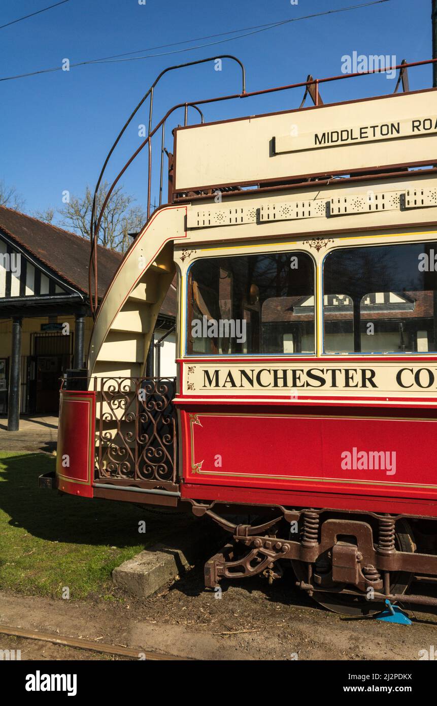 Straßenbahn Manchester 173. Heaton Park Straßenbahn Stockfotografie - Alamy