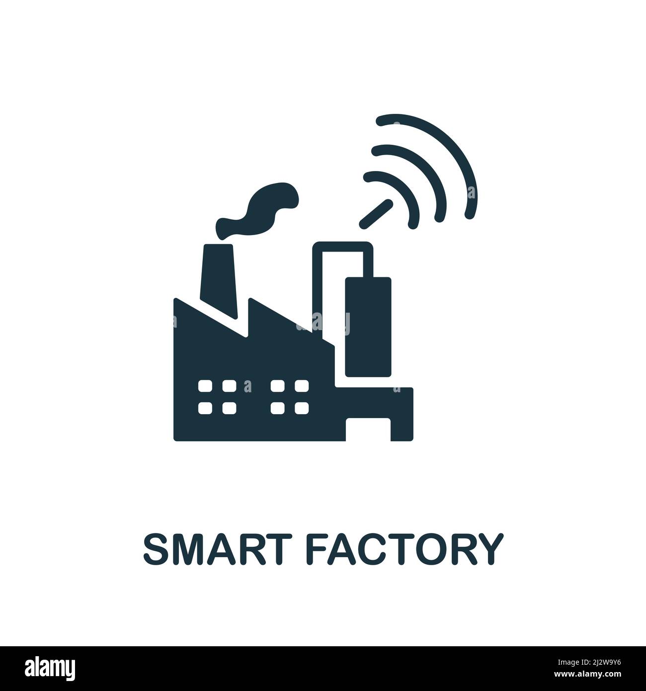 Smart Factory-Symbol. Monochromes, einfaches Smart Factory-Symbol für ...