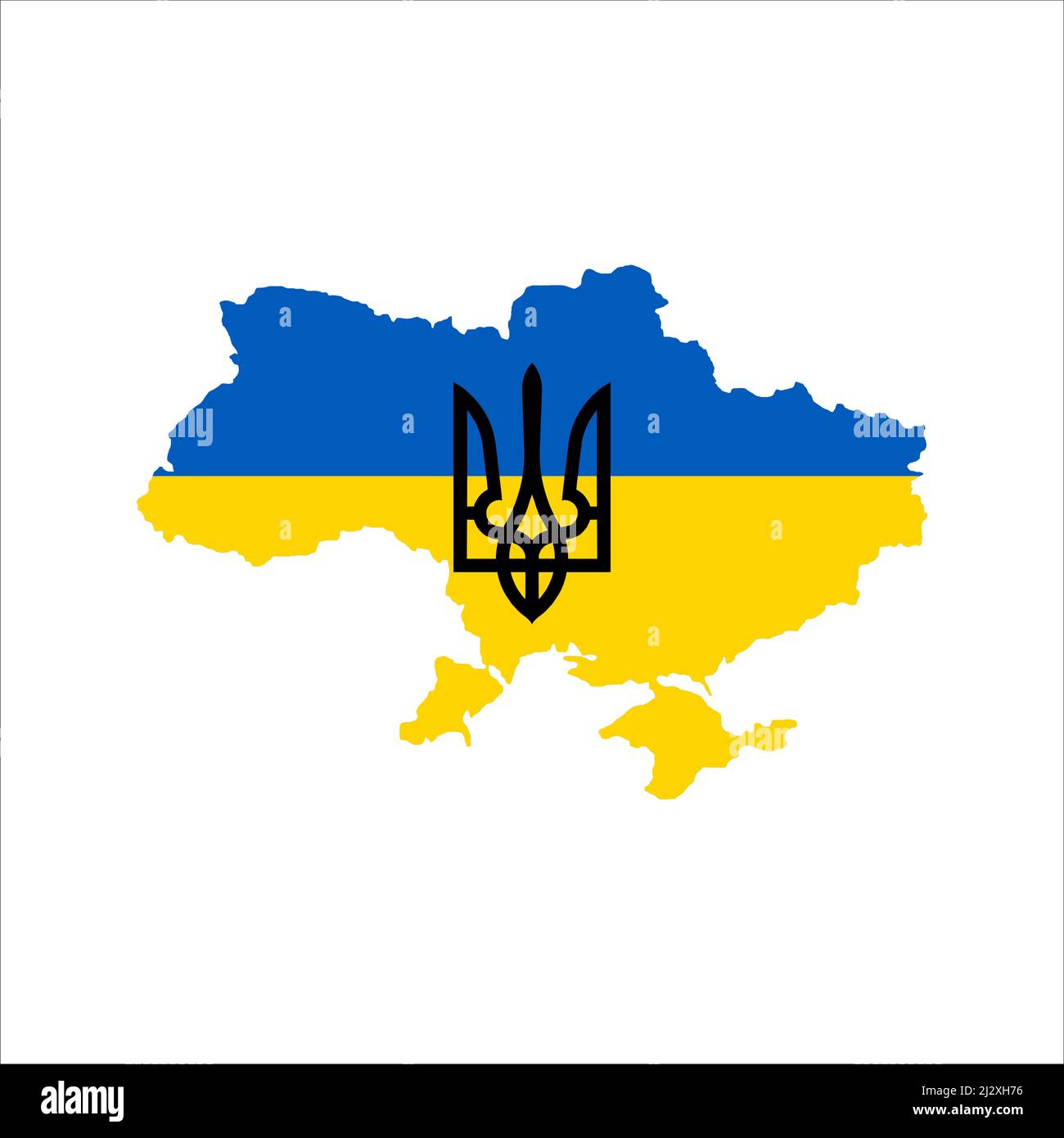 Ukraine Wappen, Siegel, Staatswappen isoliert auf weißem Hintergrund ...