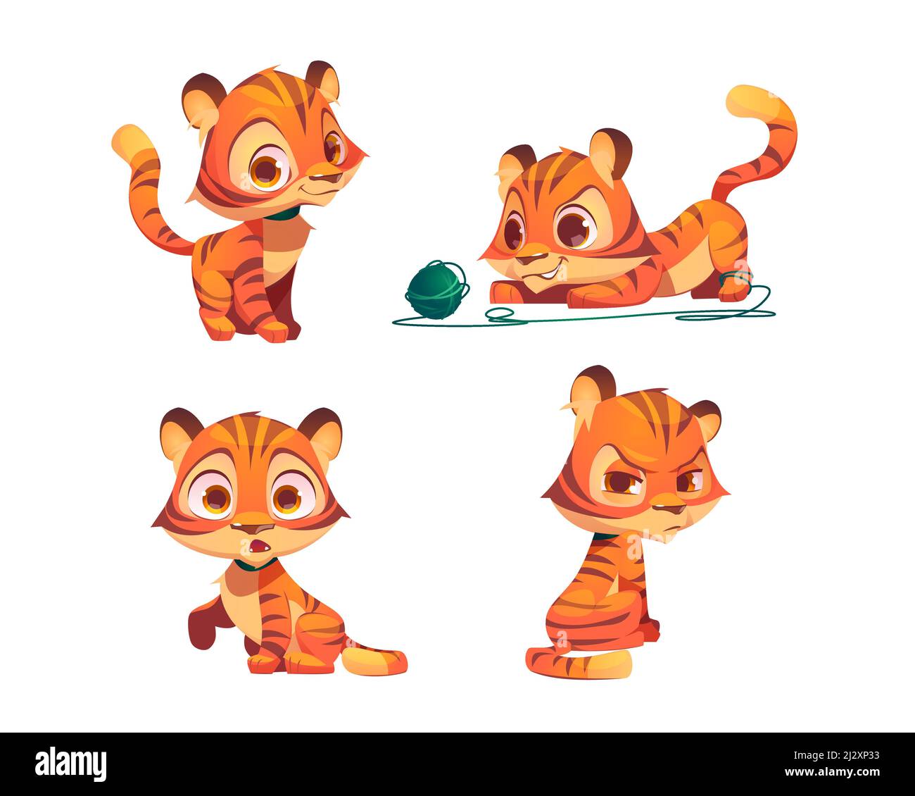 Niedlichen Tiger Cartoon-Charakter, lustige Tier Junge Maskottchen mit ...