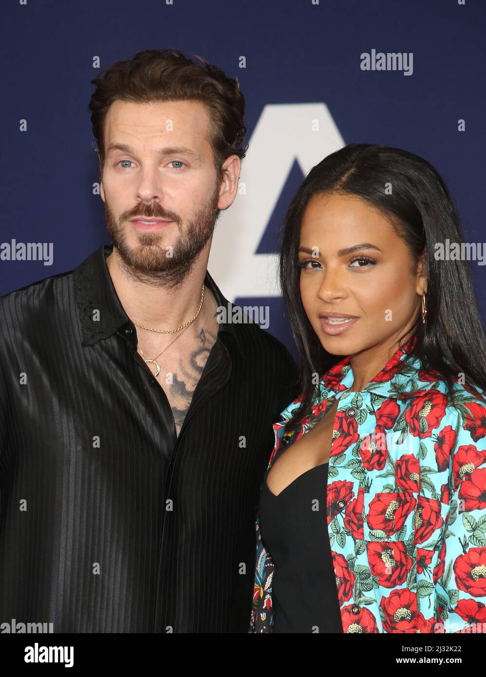 Los Angeles, Ca. 4. April 2022. Matt Pokora, Christina Milan, bei der ...